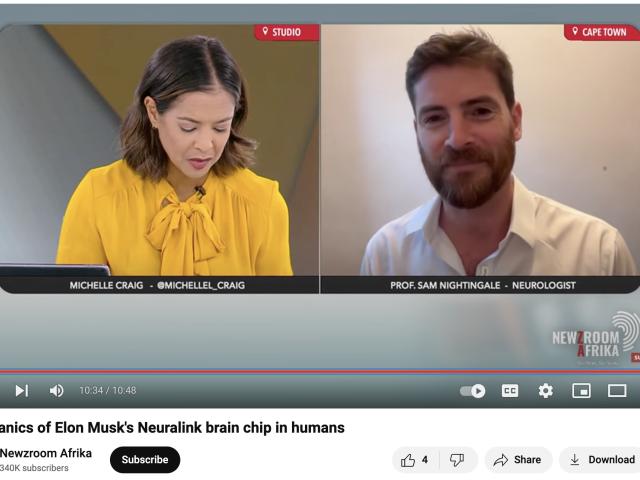 A/Prof Sam Nightingale interviewed about Neuralink's first human ...